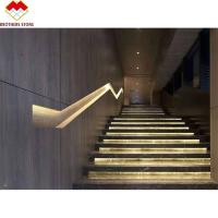 China Indoor Natural Marble Stone Stair Step Cover with Customized Size and Anti-slip Feature for sale