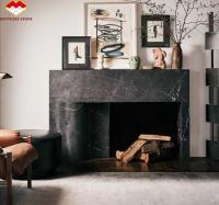 China Modern Black Marble Fireplace for Villa Living Room Decoration in European Style for sale