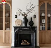China Modern Black Marble Fireplace for Villa Living Room Decoration in European Style for sale