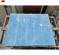 China Beautiful Backlit Blue Crystal Onyx Slab Perfect for Modern Home and Hotel Decoration for sale