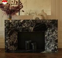 China Modern Black Marble Fireplace for Villa Living Room Decoration in European Style for sale