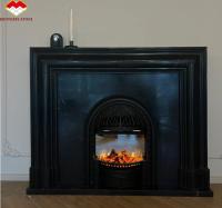 China Modern Black Marble Fireplace for Villa Living Room Decoration in European Style for sale