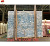 China Beautiful Backlit Blue Crystal Onyx Slab Perfect for Modern Home and Hotel Decoration for sale