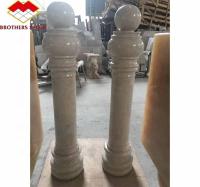China Modern White Natural Stone Square Pillar Polished Column for House for sale