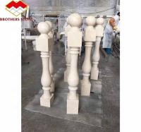 China Modern White Natural Stone Square Pillar Polished Column for House for sale
