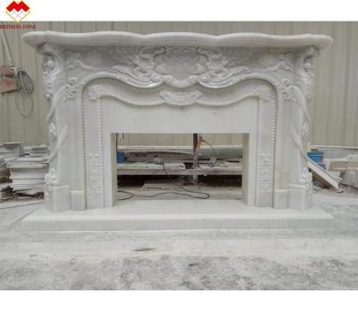 China Modern Design White Marble Fireplace Surround for Wall Mounted Installation for sale