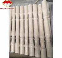 China Modern White Natural Stone Square Pillar Polished Column for House for sale