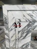 China Villa Modern Design Carved Italian Arabescato Corchia White Marble Fireplace Customized for sale