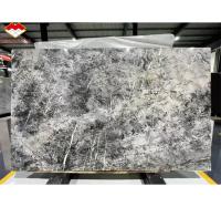 China Italian Natural Stone Silver Fir Black Grey Look Marble Textured Slab for Home Wall Panel for sale