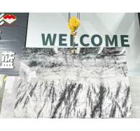 China Italian Natural Stone Silver Fir Black Grey Look Marble Textured Slab for Home Wall Panel for sale