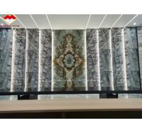 China Italian Natural Stone Silver Fir Black Grey Look Marble Textured Slab for Home Wall Panel for sale