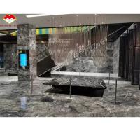 China Italian Natural Stone Silver Fir Black Grey Look Marble Textured Slab for Home Wall Panel for sale
