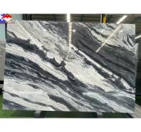 China Calcite Marble Modern Staircase Design with Luxury Brazilian Cosmic Black Granite Slab for sale