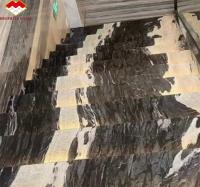 China Calcite Marble Modern Staircase Design with Luxury Brazilian Cosmic Black Granite Slab for sale