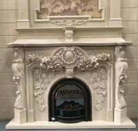 China Customized European Style Fireplace Natural Marble for Modern Indoor Living Room for sale