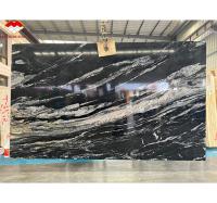 China Modern Cosmic Black Granite Polished for Interior Kitchen Counter Tops and Wall Panel for sale