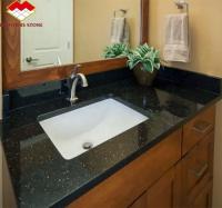 China Hotel Kitchen Countertop and Stairs Cut-To-Size Indian Black Star Galaxy Granite Slabs for sale