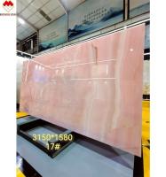 China Big Slab Onyx Marble Stunning White Pink Onyx Stone for Wall Panel and Table Top for sale