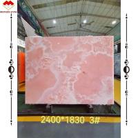 China Big Slab Onyx Marble Stunning White Pink Onyx Stone for Wall Panel and Table Top for sale