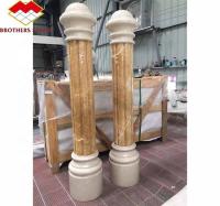 China Modern Onyx Marble Column Polished Natural Stone Design for Staircase Pillars for sale