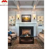 China Modern Indoor Cream White Stone Fireplace Surround Polished Fireplace For Table Villa for sale