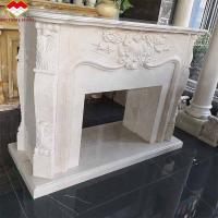 China Modern Indoor Cream White Stone Fireplace Surround Polished Fireplace For Table Villa for sale