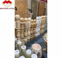 China Modern Onyx Marble Column Polished Natural Stone Design for Staircase Pillars for sale
