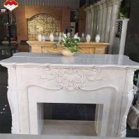 China Modern Indoor Cream White Stone Fireplace Surround Polished Fireplace For Table Villa for sale