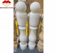 China Modern Onyx Marble Column Polished Natural Stone Design for Staircase Pillars for sale