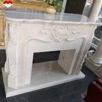 China Modern Indoor Cream White Stone Fireplace Surround Polished Fireplace For Table Villa for sale