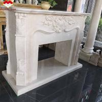 China Modern Indoor Cream White Stone Fireplace Surround Polished Fireplace For Table Villa for sale