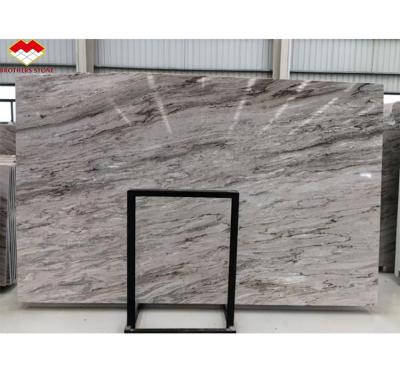 China Hotel Stair Step and Floor Decoration Italy Natural Brown Marble Tiles with River Vein for sale