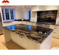 China Chinese Granite Luxury Kitchen Countertop with Polished Black Gold Stone for sale