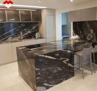 China Chinese Granite Luxury Kitchen Countertop with Polished Black Gold Stone for sale