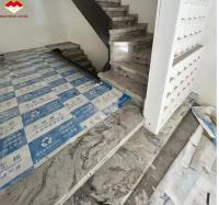 China Hotel Stair Step and Floor Decoration Italy Natural Brown Marble Tiles with River Vein for sale