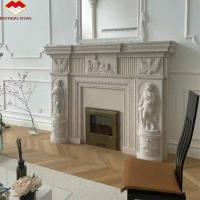 China Freestanding Modern Indoor Royal Botticino Marble Decor Cream Shanna Beige Marble for Fireplace Tabletop Surround for sale