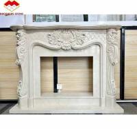 China Freestanding Modern Indoor Royal Botticino Marble Decor Cream Shanna Beige Marble for Fireplace Tabletop Surround for sale