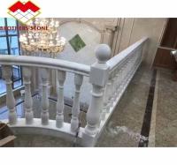 China Step Mounted Flooring Onyx Marble and White Marble Balustrade Railing Handrail for Stair for sale