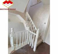 China Step Mounted Flooring Onyx Marble and White Marble Balustrade Railing Handrail for Stair for sale