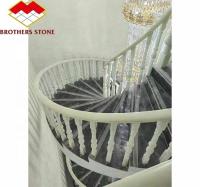 China Step Mounted Flooring Onyx Marble and White Marble Balustrade Railing Handrail for Stair for sale