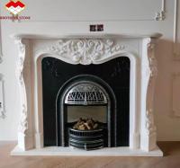 China Function Without Remote Control Carara White Table Top Fireplace Insert with Frame Shelf for sale