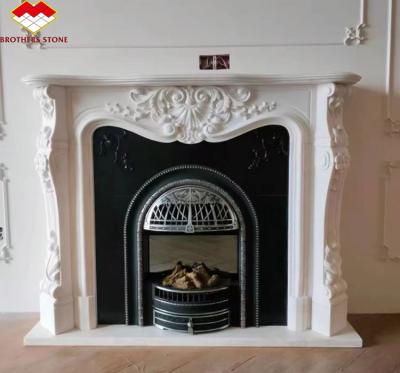 China Function Without Remote Control Carara White Table Top Fireplace Insert with Frame Shelf for sale