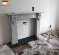 China Function Without Remote Control Carara White Table Top Fireplace Insert with Frame Shelf for sale