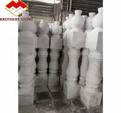 China Polished Surface Finished Handrail Column for Home Decorations in Guangxi White Marble for sale