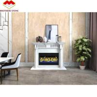 China White Greek Marble Natural Stone Statue Frame Art Fireplace for Prestigious Property for sale