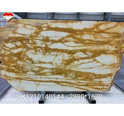 China Modern Design Style Italy Luxury Big Slab Sienna Golden Marble Tile for Hotel Wall Panel and Table for sale
