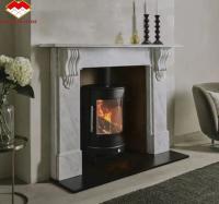 China Customized Marble Mantel Fireplace Without Remote Control Perfect for Living Room or Vilar for sale