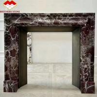 China Indoor Stone Mantle for Modern Violet Marble Fireplace Surround in Luxury Living Room for sale