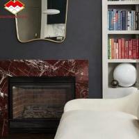 China Indoor Stone Mantle for Modern Violet Marble Fireplace Surround in Luxury Living Room for sale