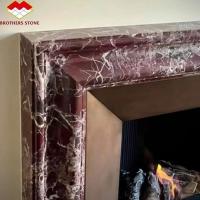 China Indoor Stone Mantle for Modern Violet Marble Fireplace Surround in Luxury Living Room for sale